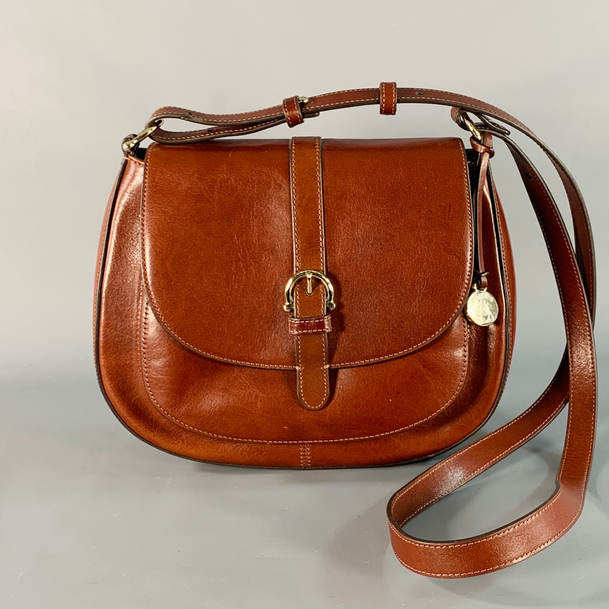 BRAHMIN Addilyn Brown Cognac Leather Crossbody Handbag – Sui Generis ...