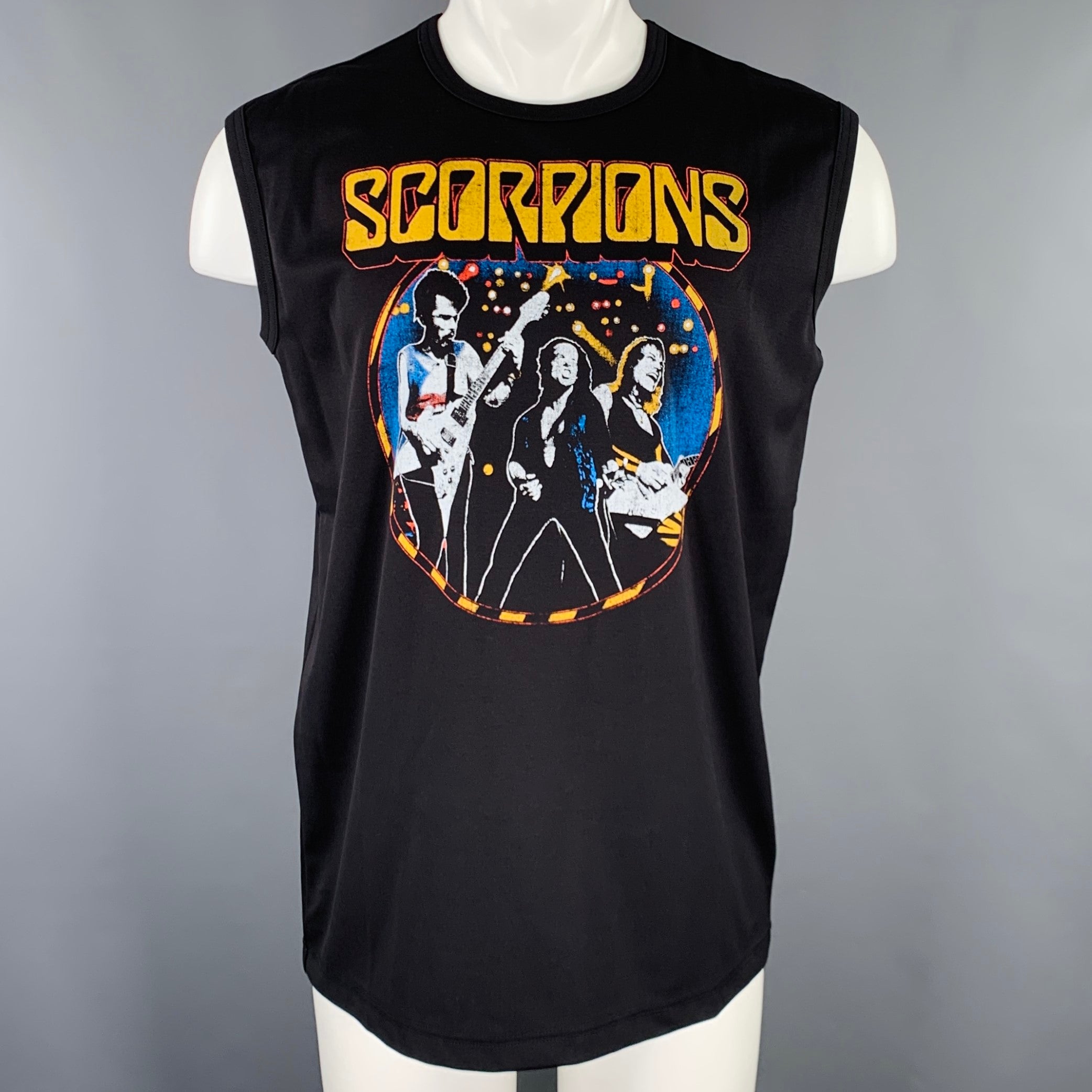 JUNYA WATANABE 2022 Size S Black Rock Concert Cotton Sleeveless T-shirt ...