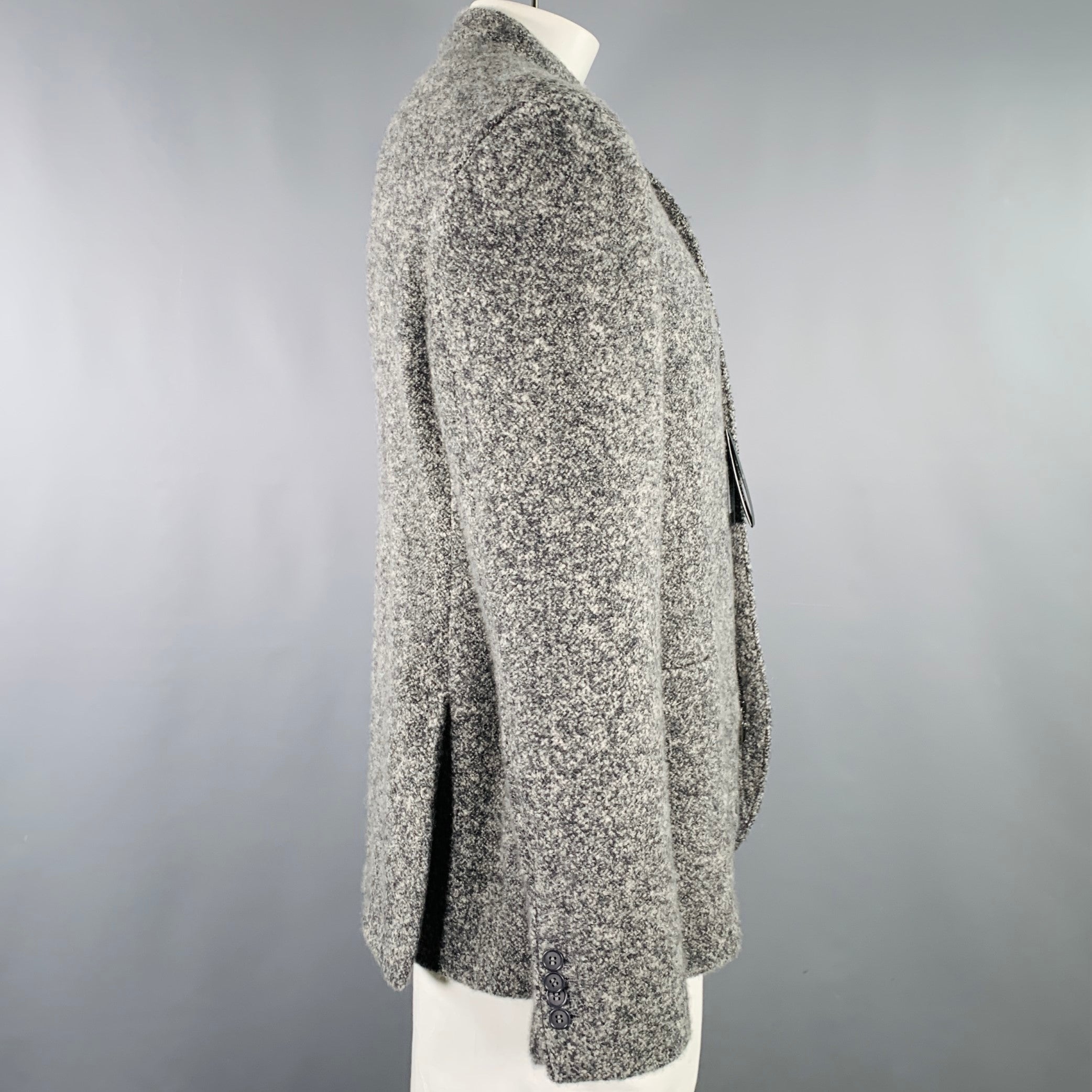 GIORGIO ARMANI Size 44 Grey Charcoal Tweed Cashmere Silk Jacket