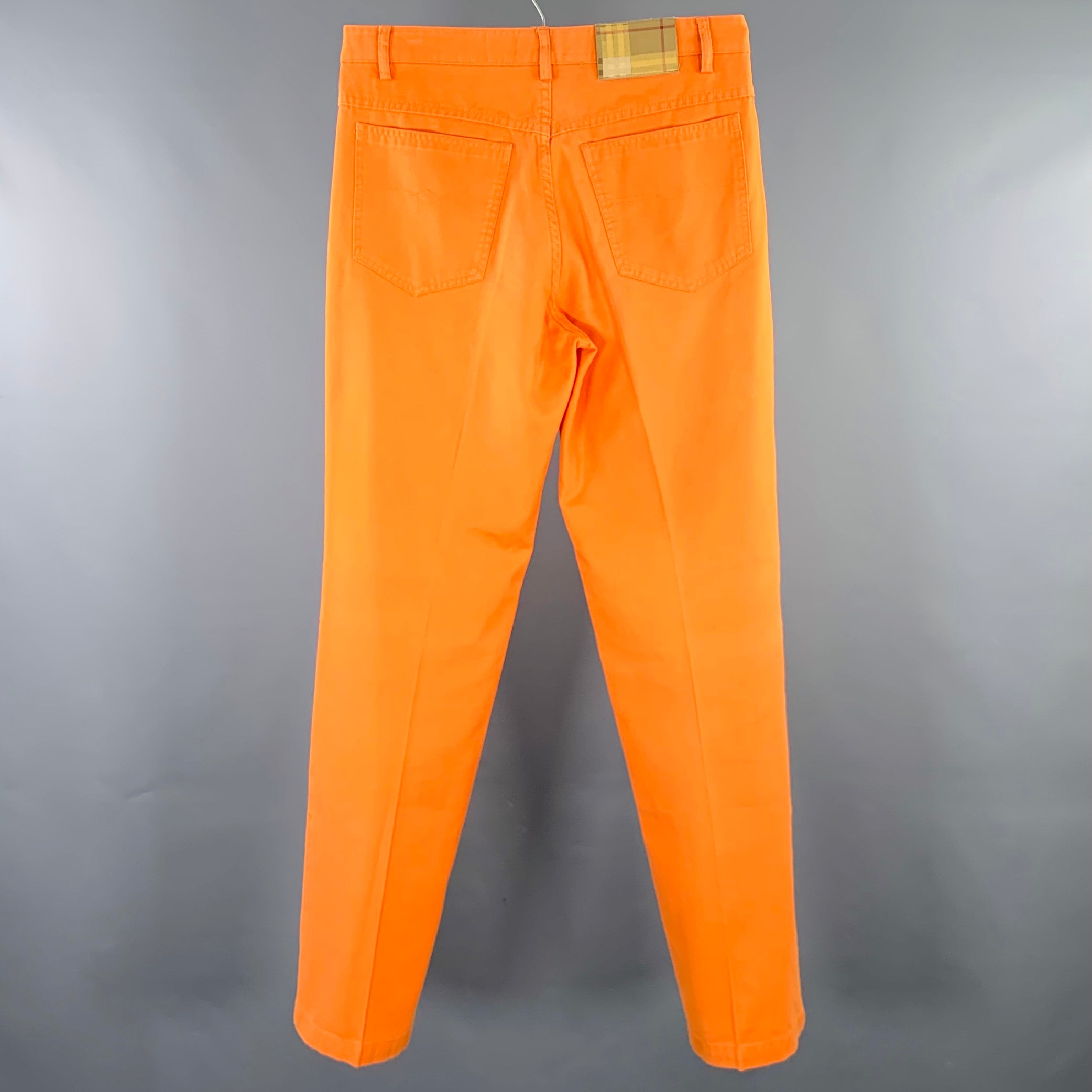 BURBERRY LONDON Size 32 Orange Cotton 5 Pockets Casual Pants Sui Generis Designer Consignment