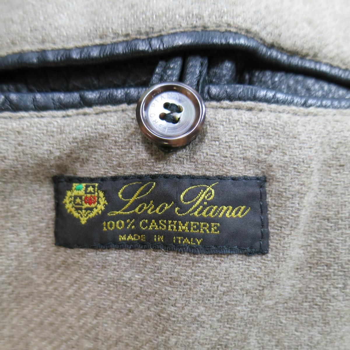 LORO PIANA 44 Black Leather Drawstring Waist Cashmere Lining LORO PIANA 44 Black Leather Drawstring Waist Cashmere Lining
