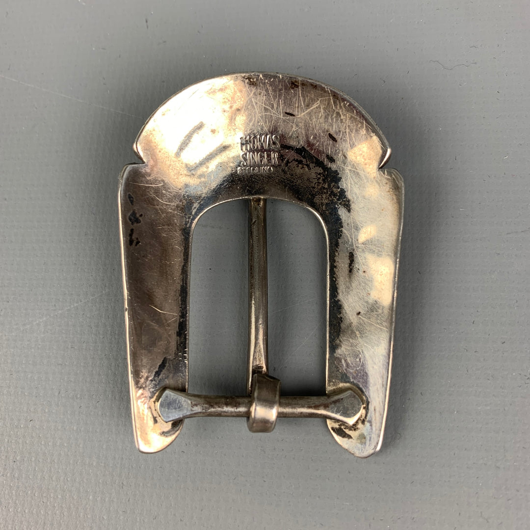 Vintage THOMAS SINGER Sterling Silver Embossed 3 Piece Belt Buckle ...