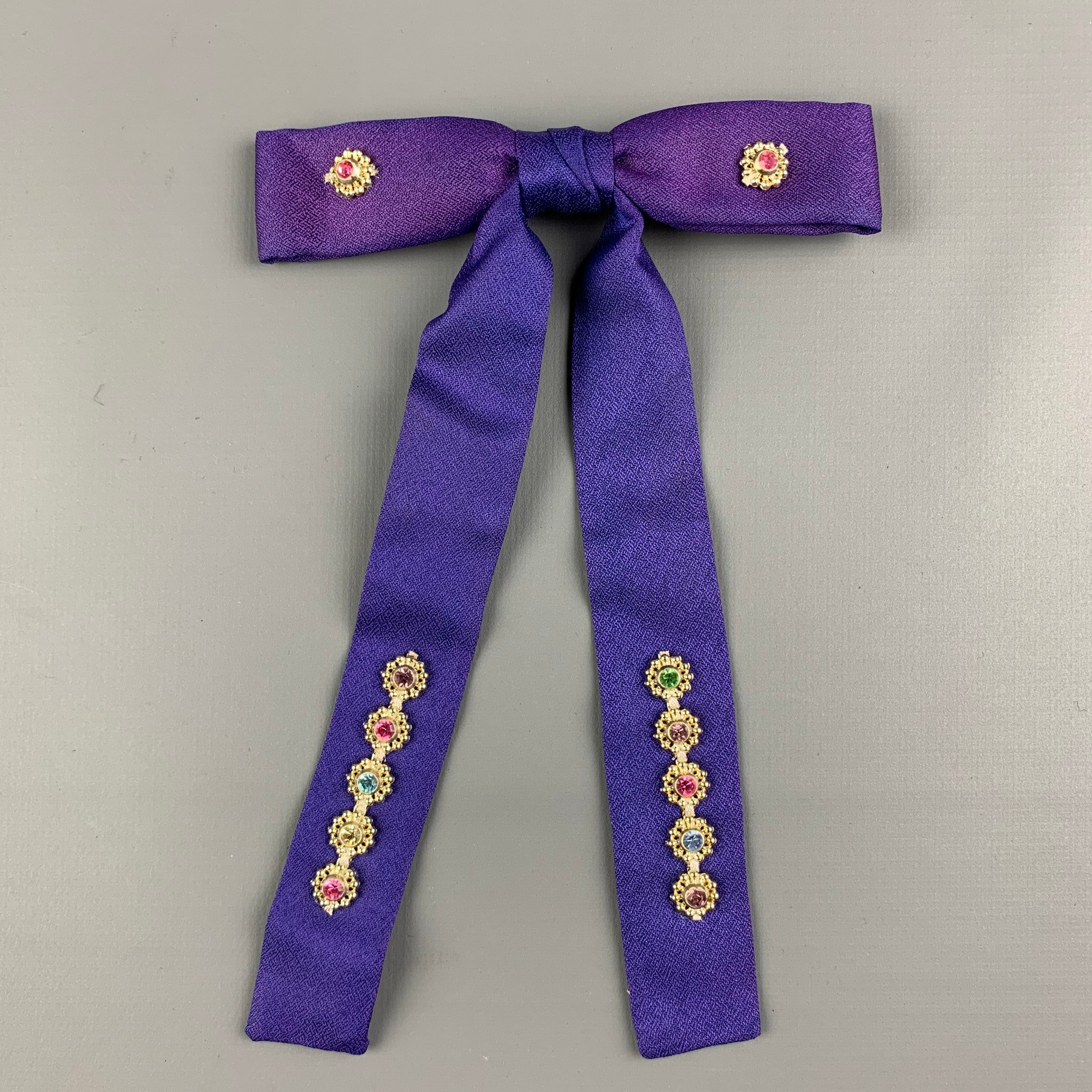 ROYAL RUST Purple Embellished Tie – Sui Generis Designer Consignment