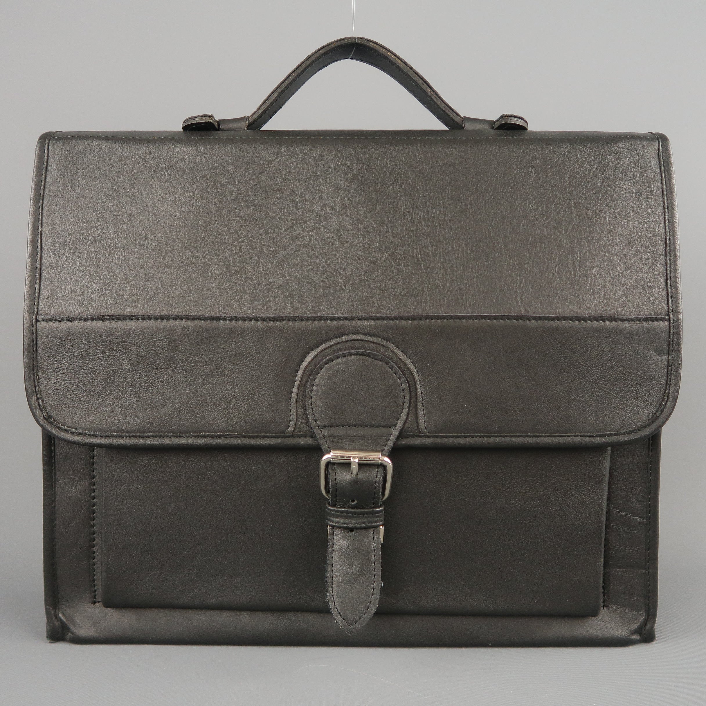 EUROPEAN NATURAL LEATHER BAGS Black Leather Briefcase – Sui Generis ...