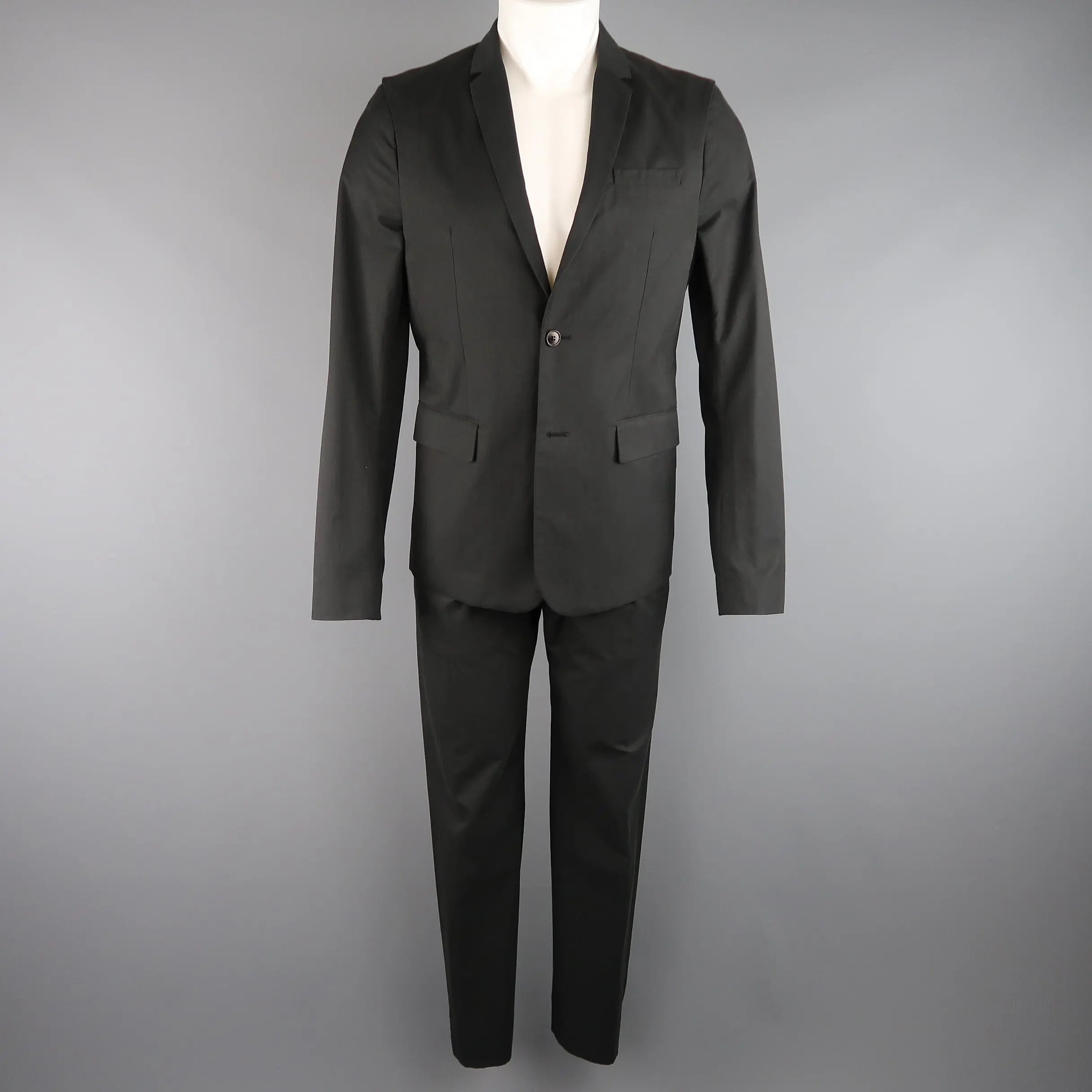 HELMUT LANG 38 Charcoal Cotton Layered Vest Jacket Suit – Sui Generis ...