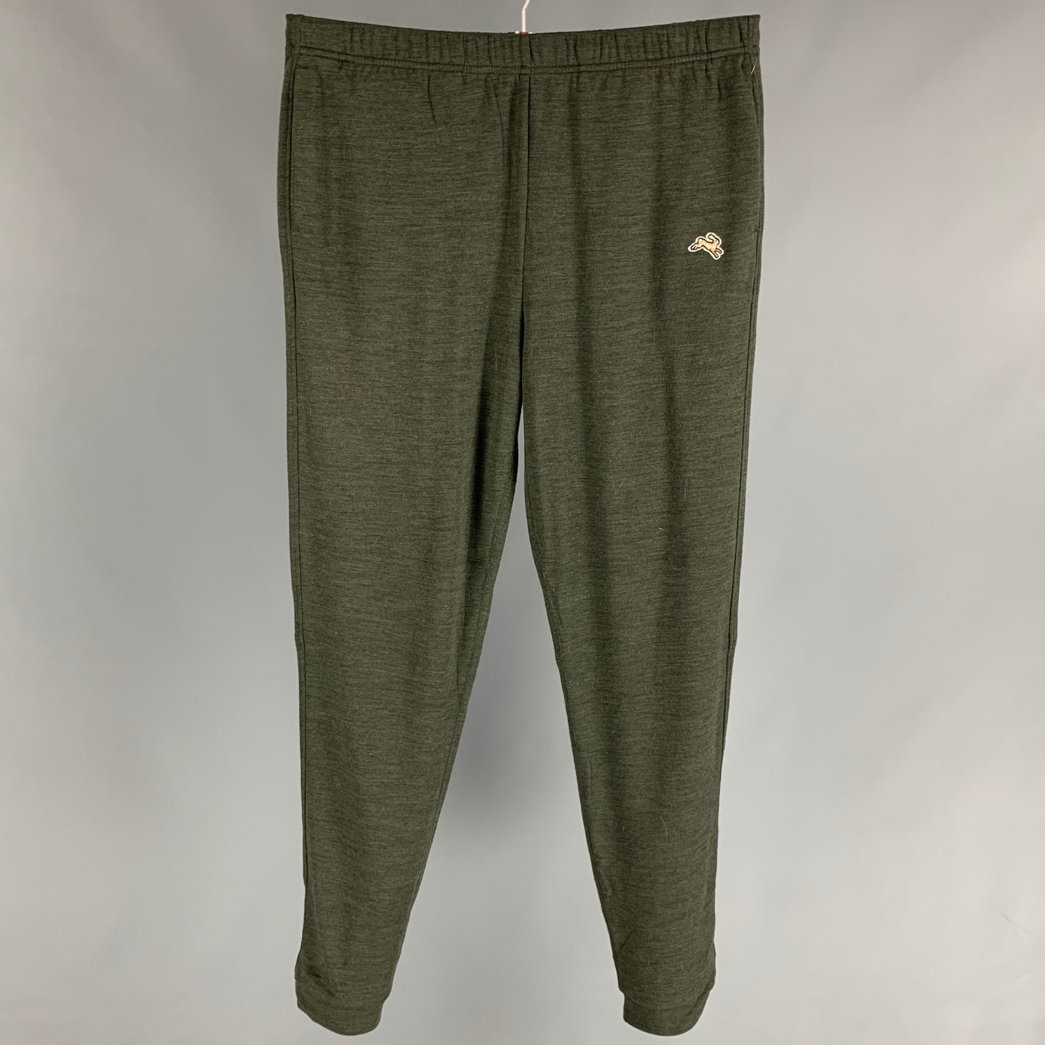 TRACKSMITH Size L Olive Wool Blend Elastic Waistband Casual Pants – Sui ...