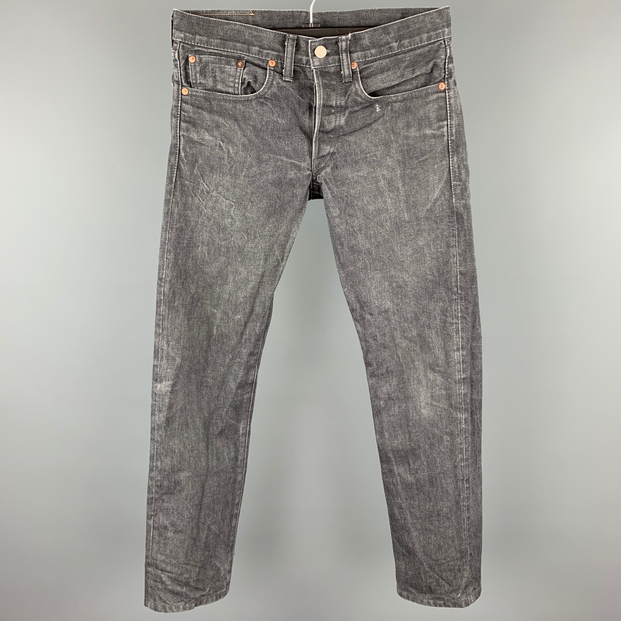 RRL by RALPH LAUREN Size 29 Grey Wash Selvedge Denim Button RRL by RALPH LAUREN Size 29 Grey Wash Selvedge Denim Button