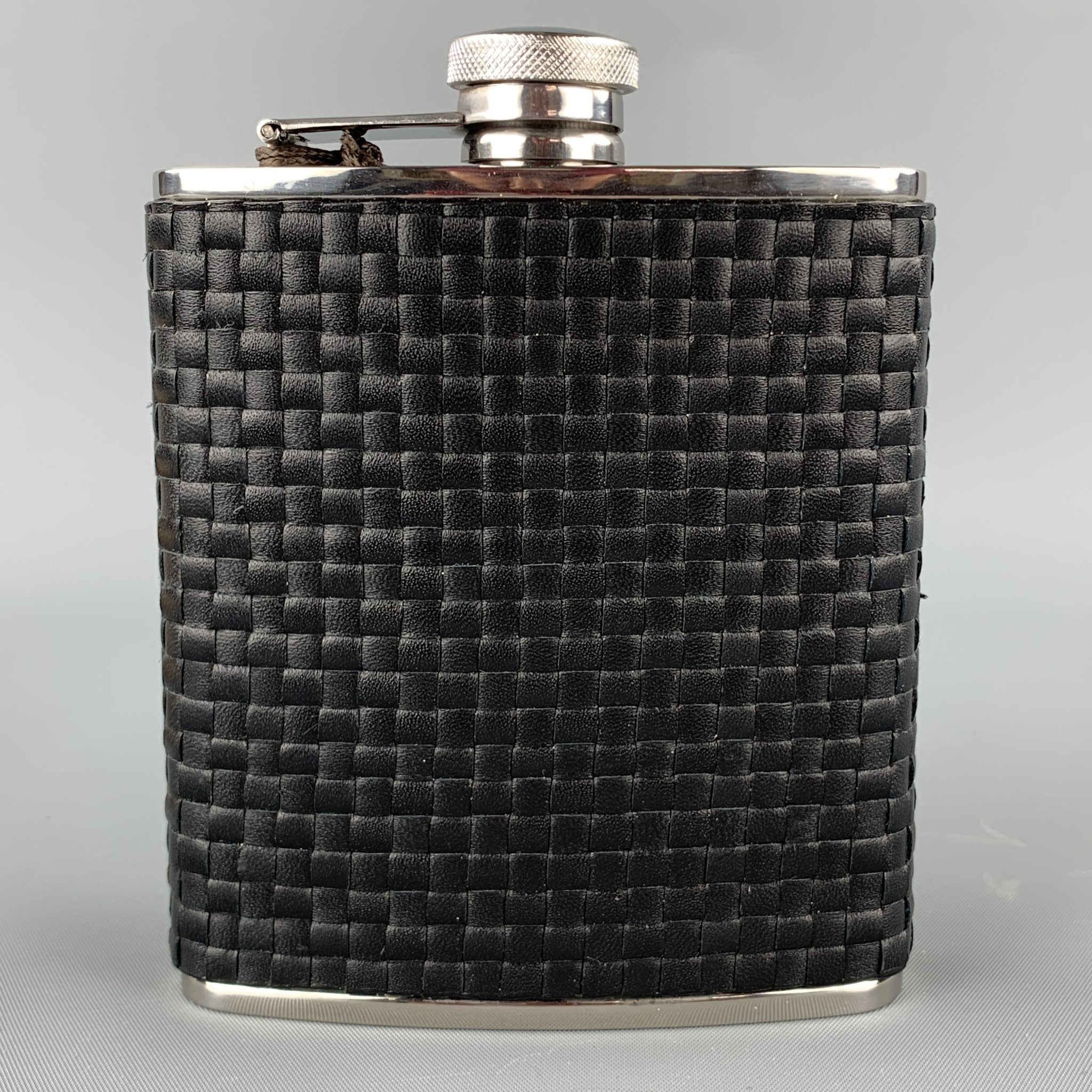 NEIMAN MARCUS Colfax Woven Black Stainless Steel Flask – Sui Generis ...