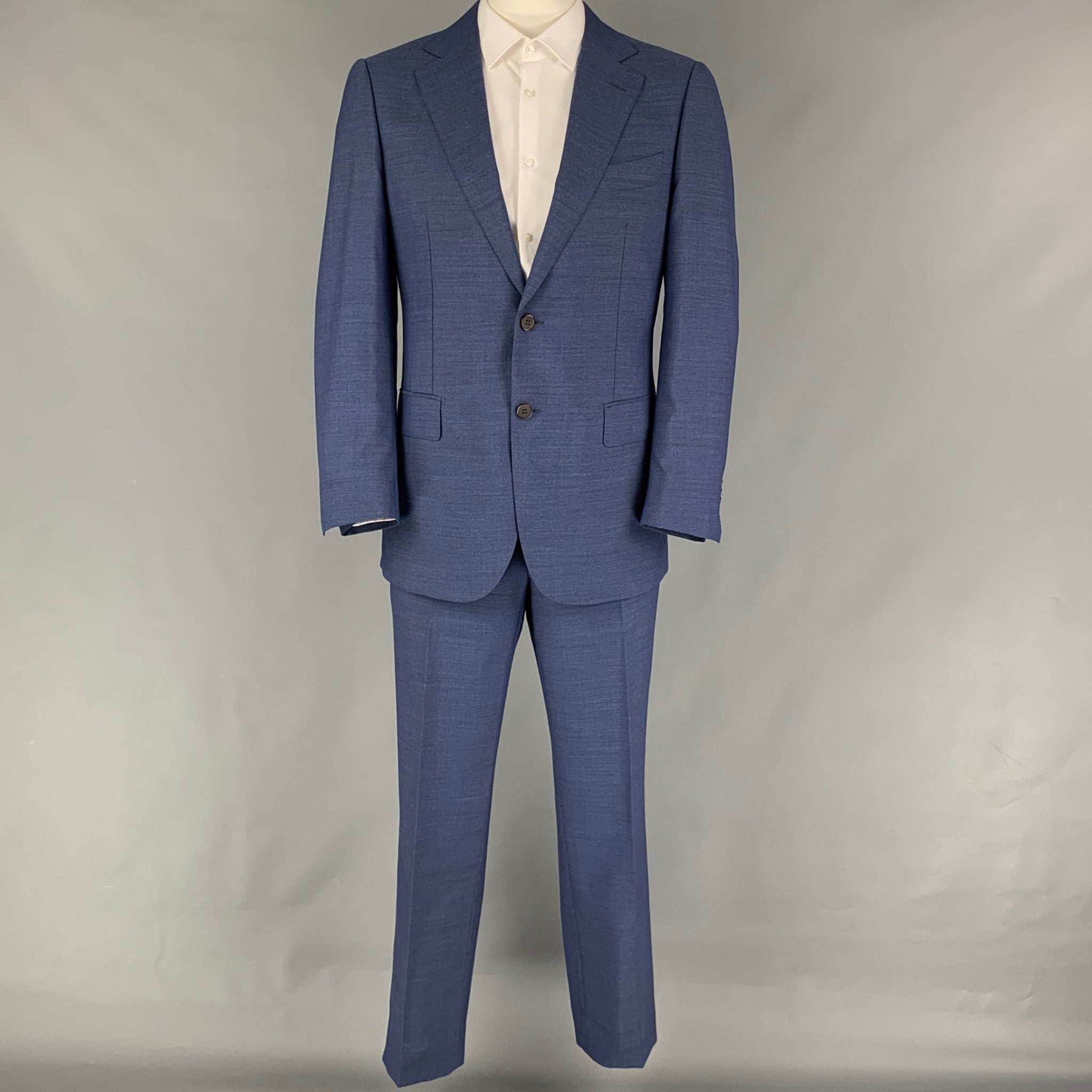 SUITSUPPLY Size 44 Blue Wool Notch Lapel Suit – Sui Generis Designer ...